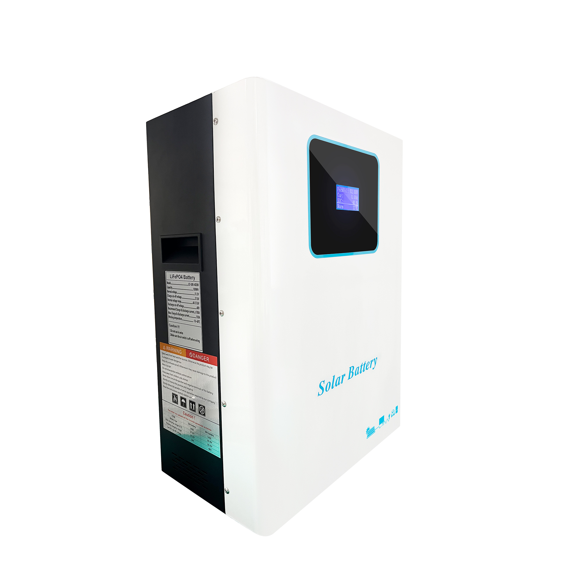 Wall Mounted 48v 200ah 10kwh Lifepo4 Lithium Battery with Smart BMS for ...